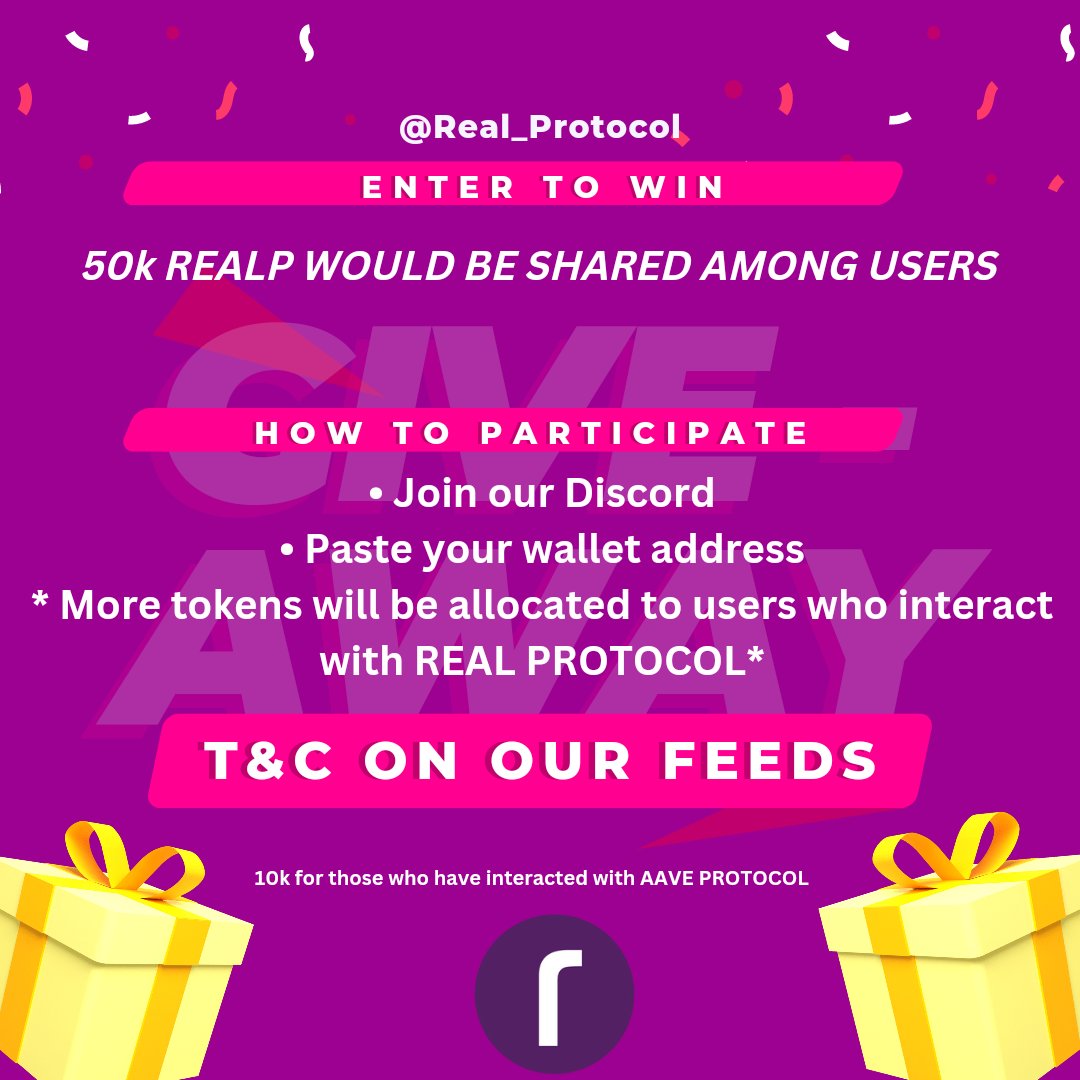 Real Protocol on Twitter: "🪂stkReal protocol Airdrop Announcement 🪂 - Retweet & Like - Tag 3 of ...