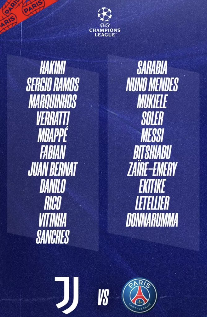 Leo Messi 🔟 on Twitter: "Squad list for #UCL game vs Juventus"