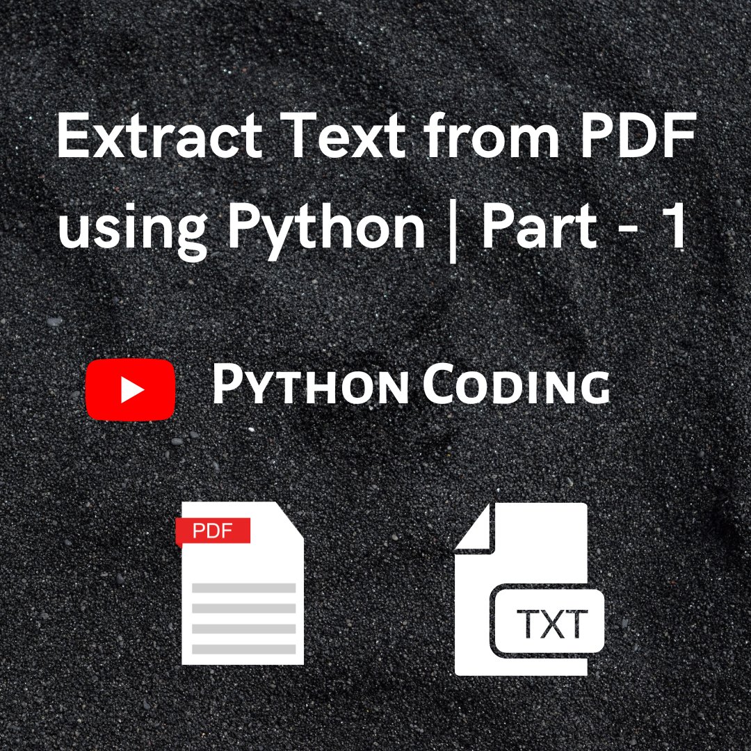 Python Coding On Twitter Extract Text From Pdf Using Python Part 1 Youtube