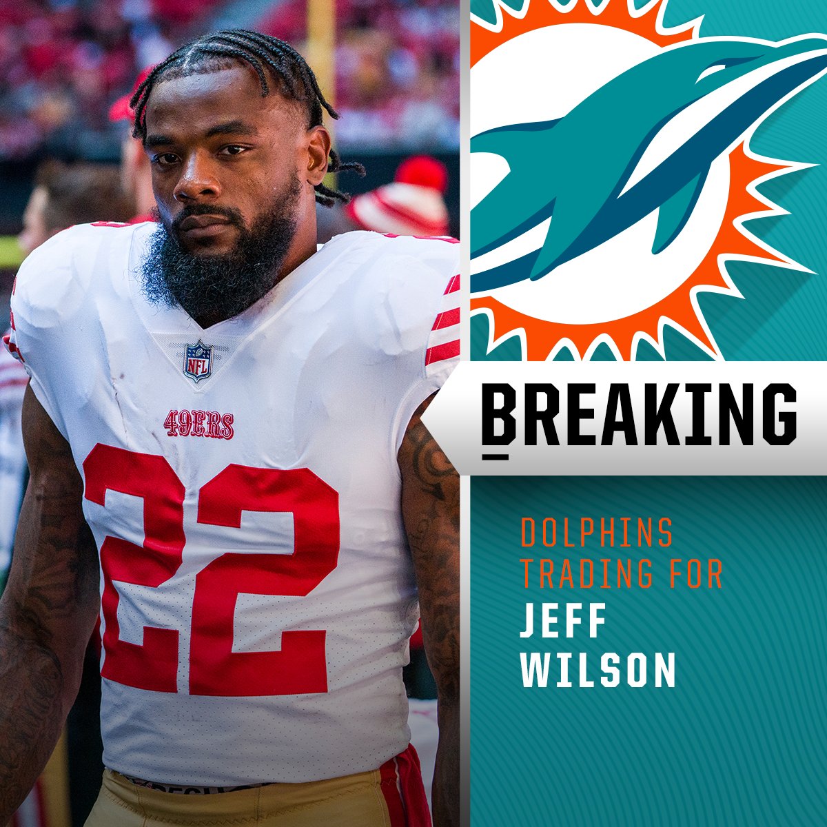NFL on Twitter: "The Dolphins are sending a 2023 fifth-round pick to the 49ers for RB Jeff ...