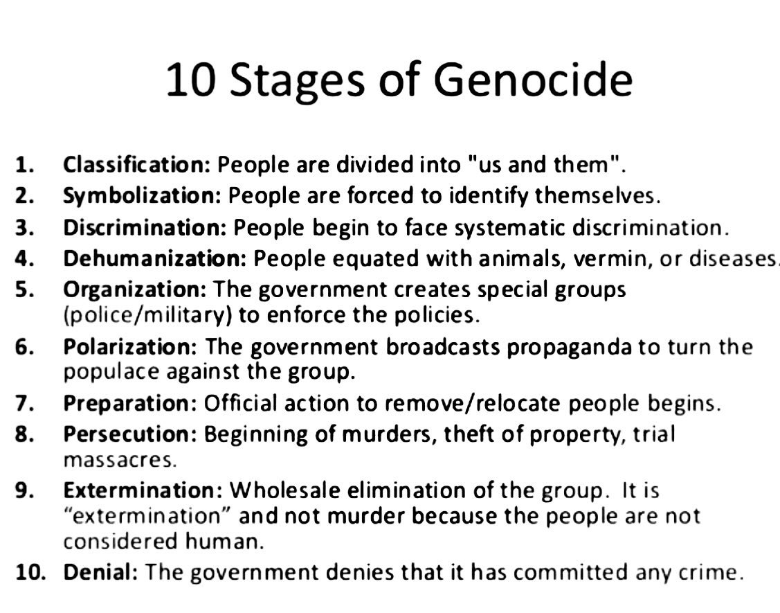 blakandblack on Twitter: "The 10 stages of genocide, I think that ...