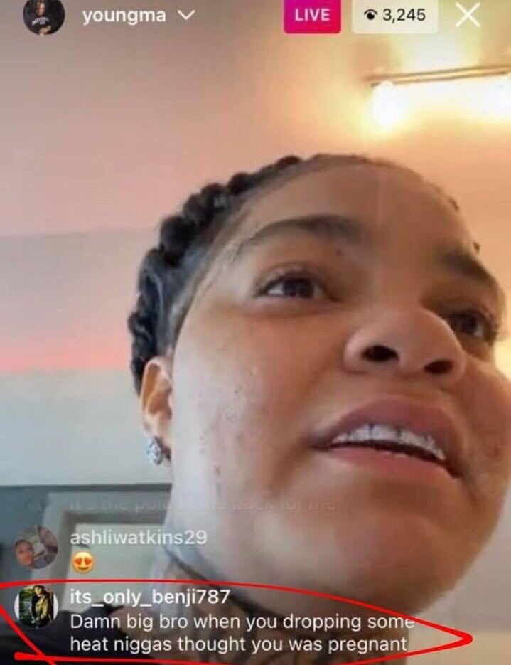 Spac𝓮 ⭐️ on Twitter: "young ma pregnant?? i KNOW nick cannon did this" / Twitter