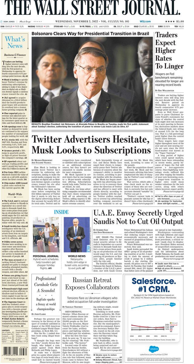 The Wall Street Journal on Twitter: "Take an early look at the front page of The Wall Street ...