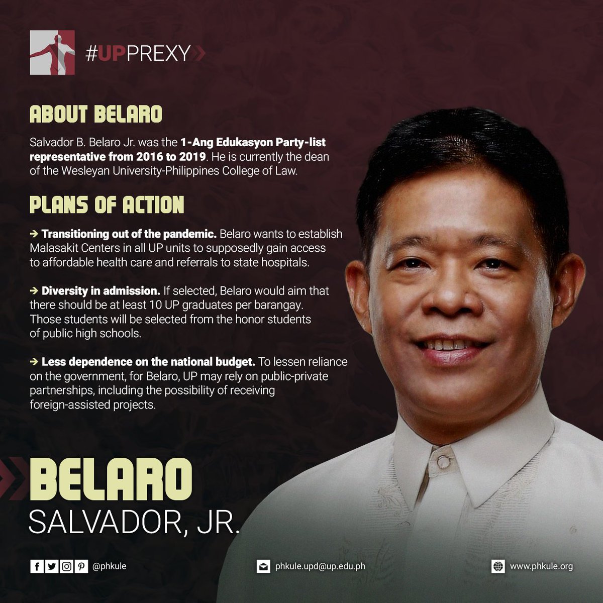 Philippine Collegian on Twitter: "Salvador B. Belaro Jr. envisions UP to be a Filipino Global ...