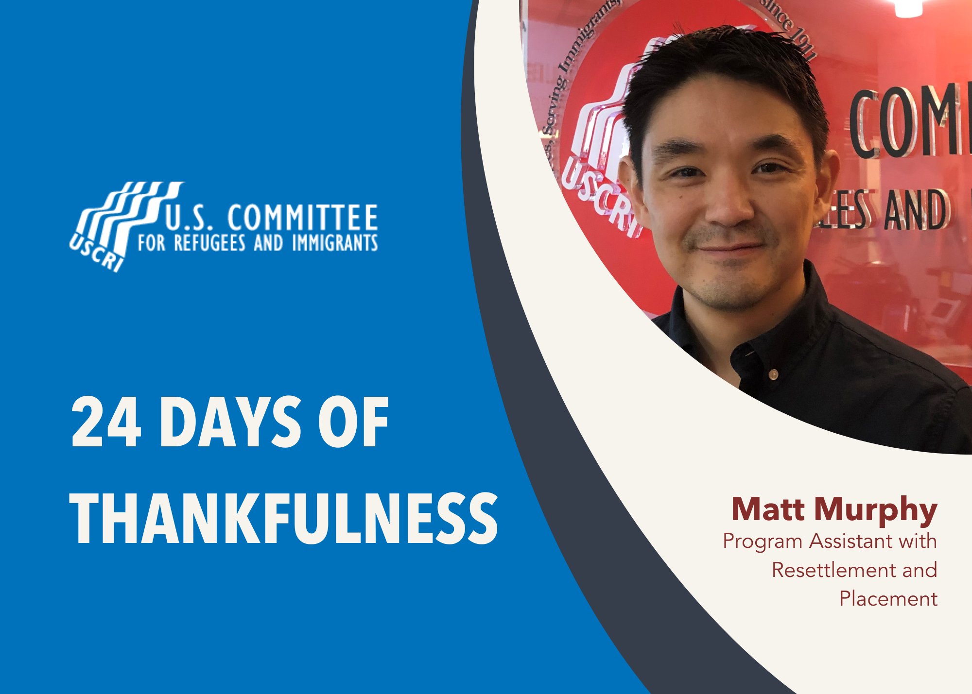 USCRI on Twitter: "#24DaysOfThankfulness Day 2 - "I'm grateful to my family and friends," Matt ...