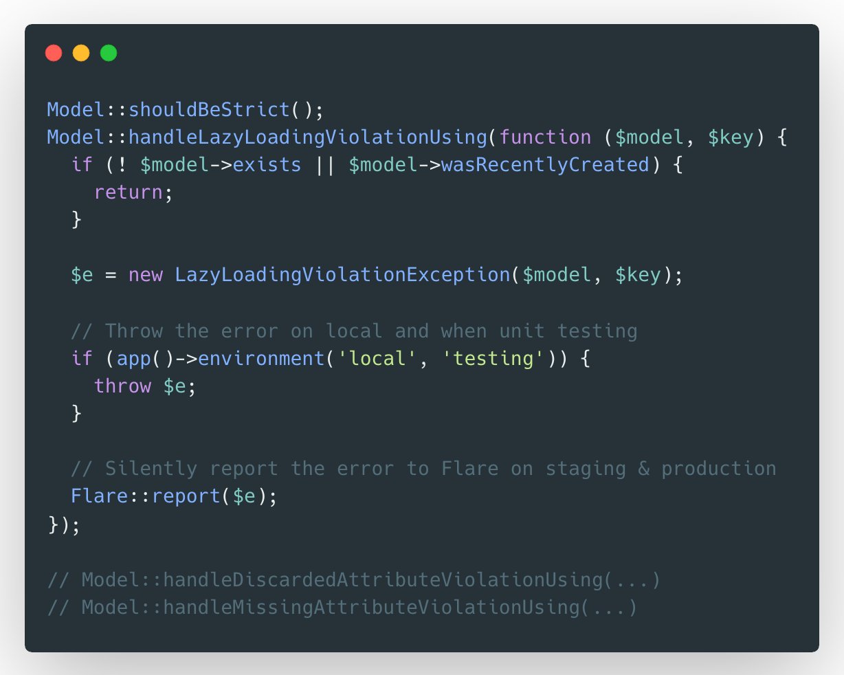 Dan Mason on Twitter: "A recent laravel release added functions to enable 'strict mode' on your ...