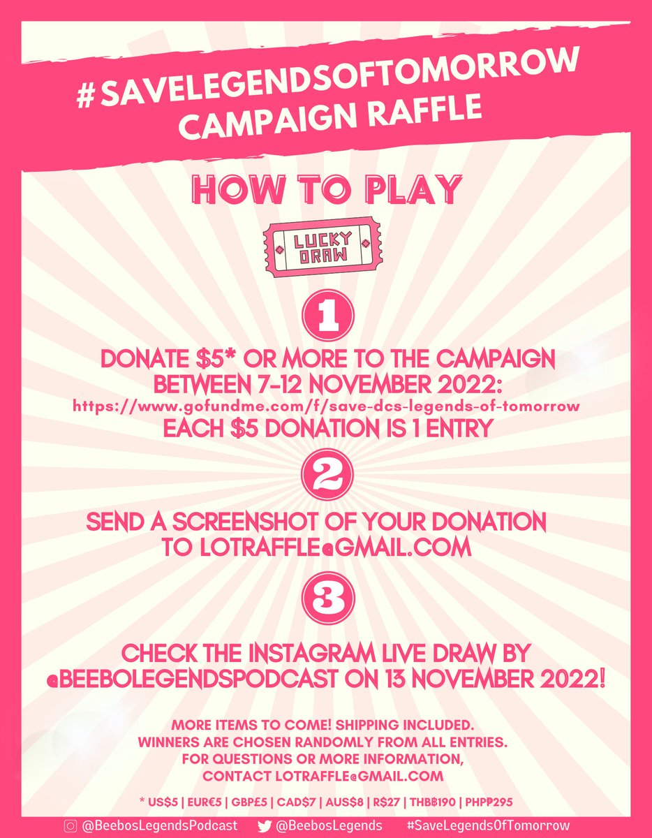 Beebos Legends Podcast on Twitter: "🎉 RAFFLE ALERT 🎉 The next #LegendsofTomorrow raffle is ...