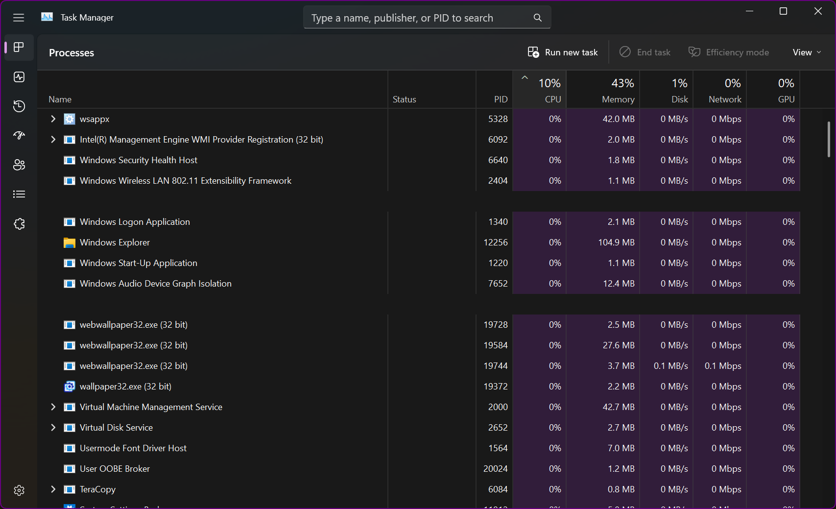 Xeno on Twitter: "Enabling Task Manager search severely breaks the app. Unable to use the sort ...