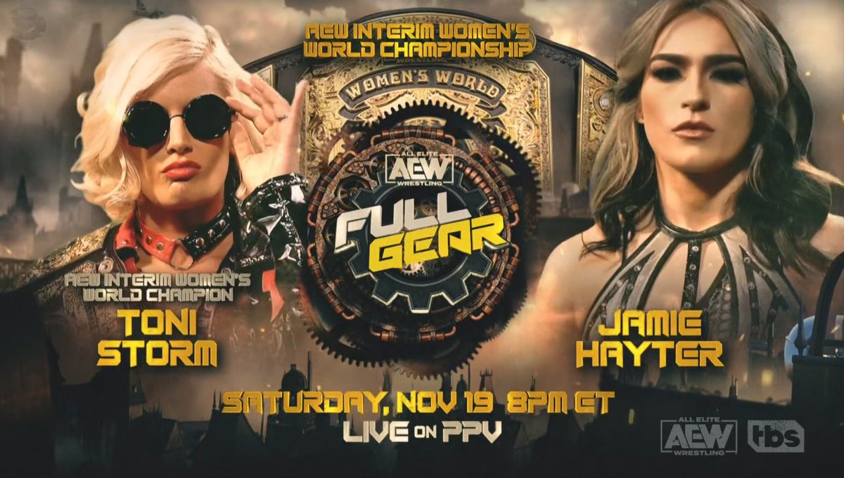 Denise 'Hollywood' Salcedo on Twitter: "TONI STORM VS JAMIE HAYTER set for AEW Full Gear for ...