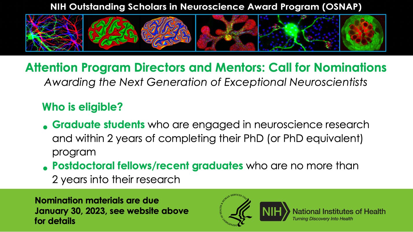 Mental Health NIMH on Twitter: "The #NIH Outstanding Scholars in Neuroscience Award Program ...