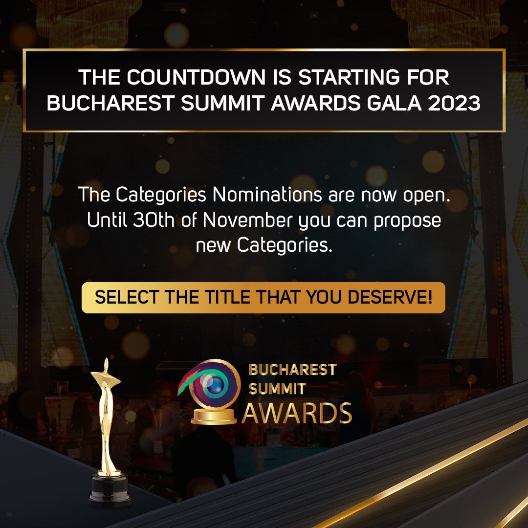 Starting the countdown for the #bucharestsummit Awards Gala 2023 🎊 Our ...