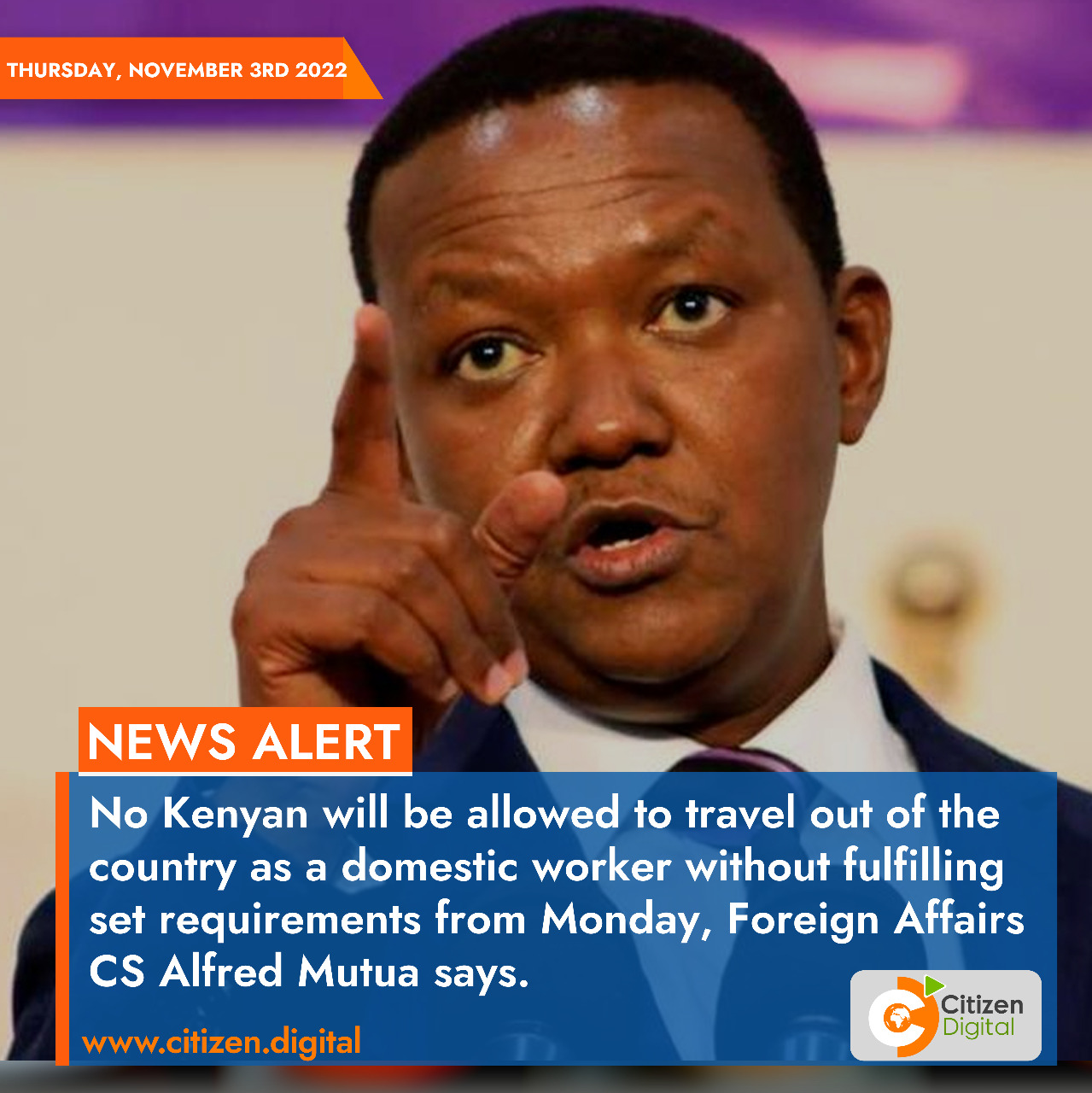 Citizen TV Kenya on Twitter: "No Kenyan will be allowed to travel out of the country as a ...