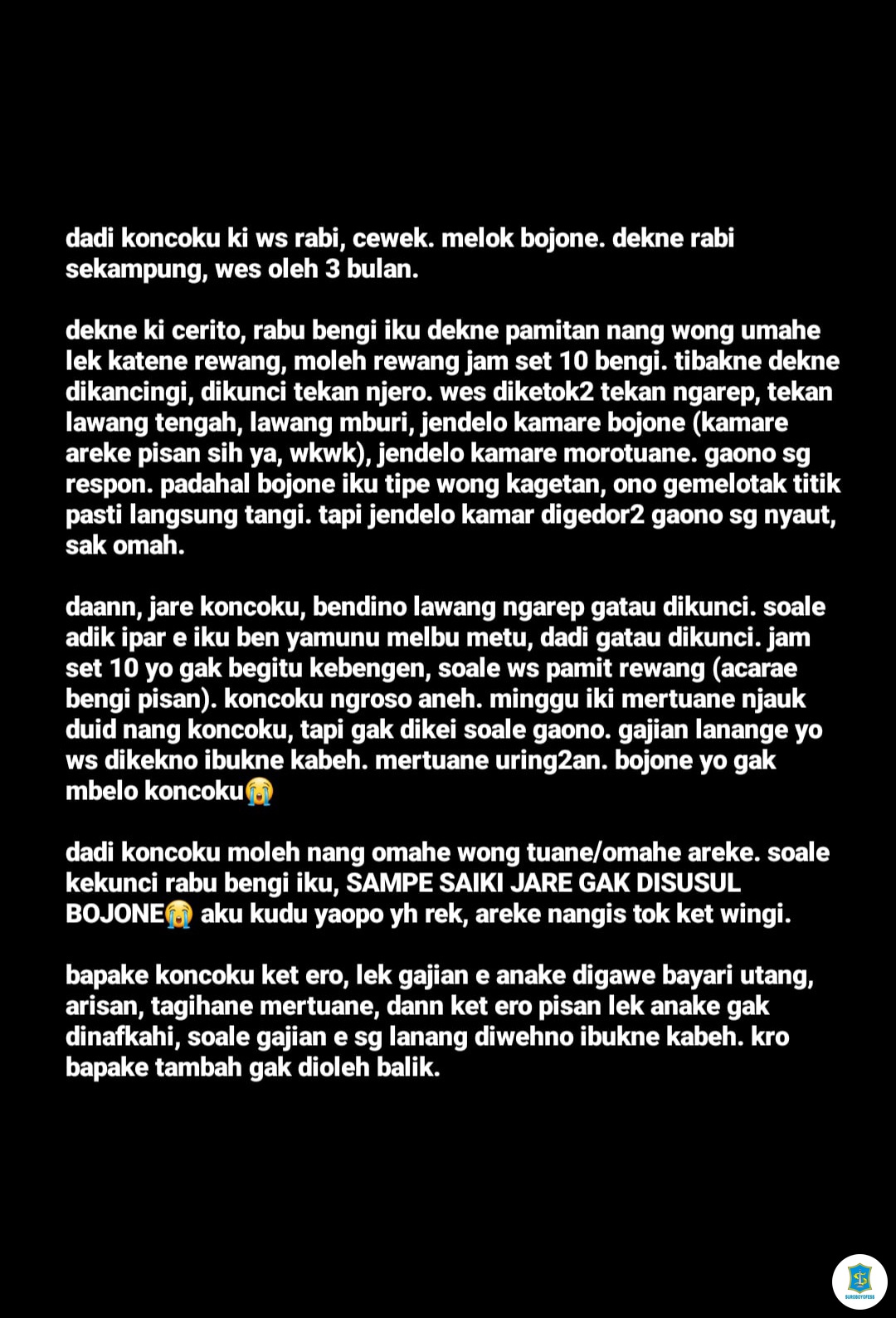 🦈 SUROBOYOFESS 🐊 on Twitter: "dekne nangis tok iloh ket wingi😭 aku kudu ...