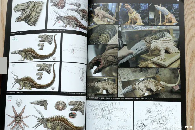 「Creature design drawings and maquette sculpts for the kaiju ...