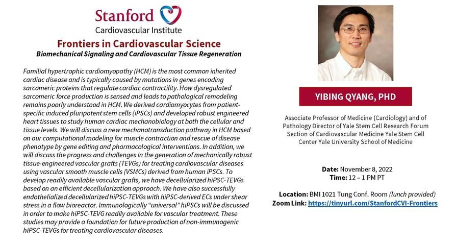 Joseph C Wu, MD, PhD on Twitter: "Please join @StanfordCVI seminar on Tue 11/8 at 12-1pm PST by ...
