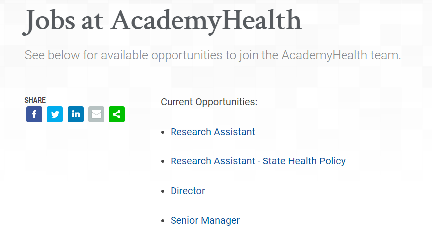 AcademyHealth on Twitter: "Join the AcademyHealth team! We're hiring across the organization ...
