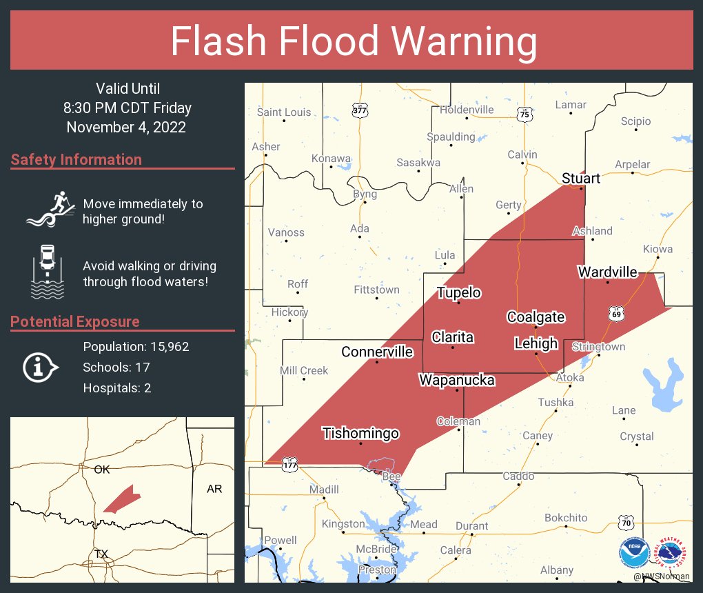 Nwsflashflood On Twitter Flash Flood Warning Including Tishomingo Ok