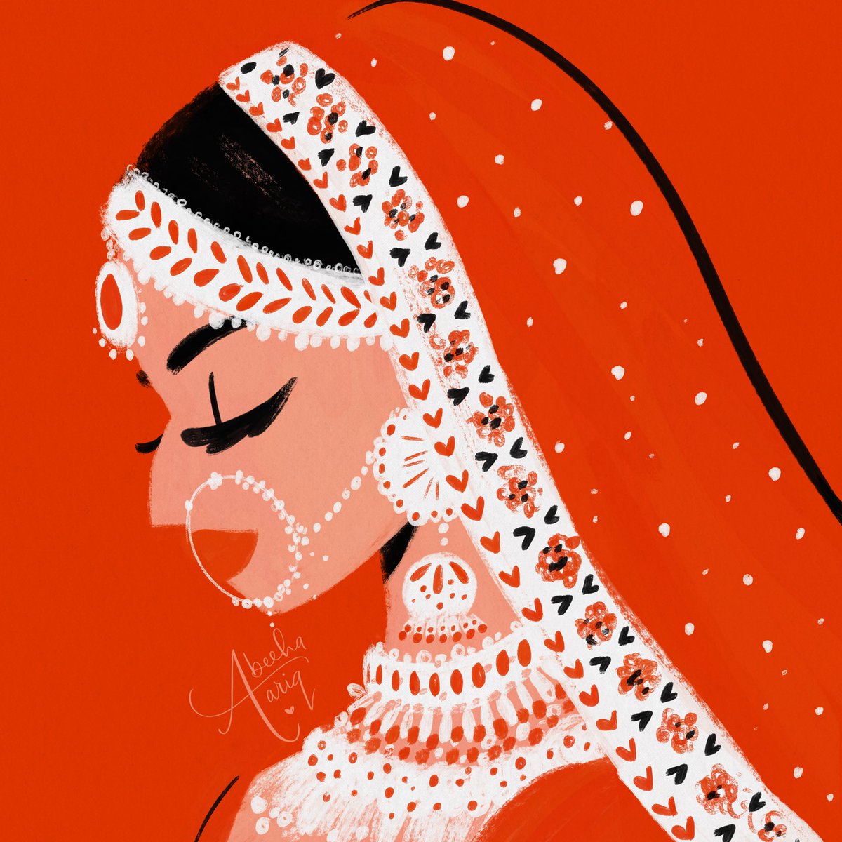 「I make art for girls with hooked noses 」|Abeeha Tariq のイラスト