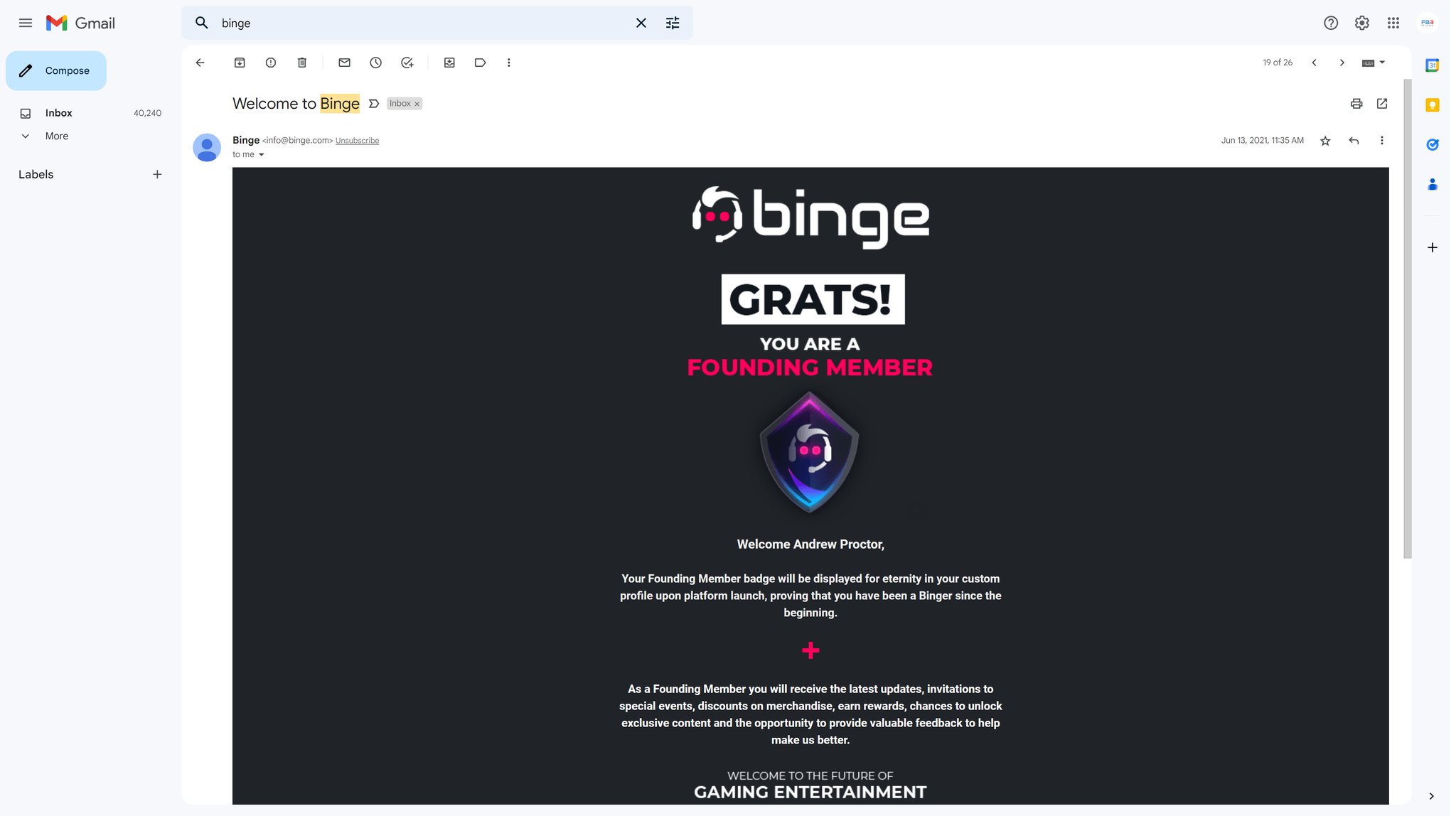 FB3 Network 🏳️‍🌈 on Twitter: "@bingedotcom I became a Founding Member of Binge on the day it was ...