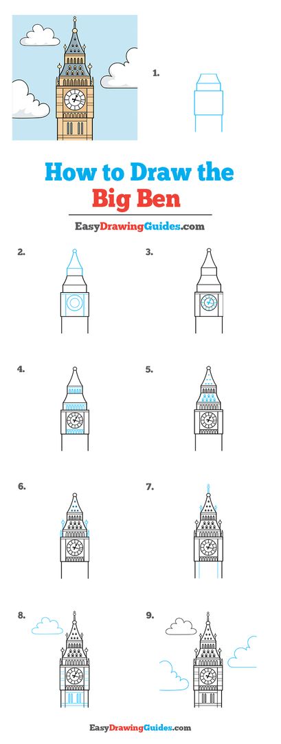 Big Ben Drawing For Kids