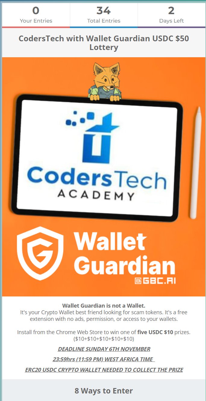 Wallet Guardian from Guardians of the Blockchain on Twitter: "WIN $$$ with Wallet Guardian ...