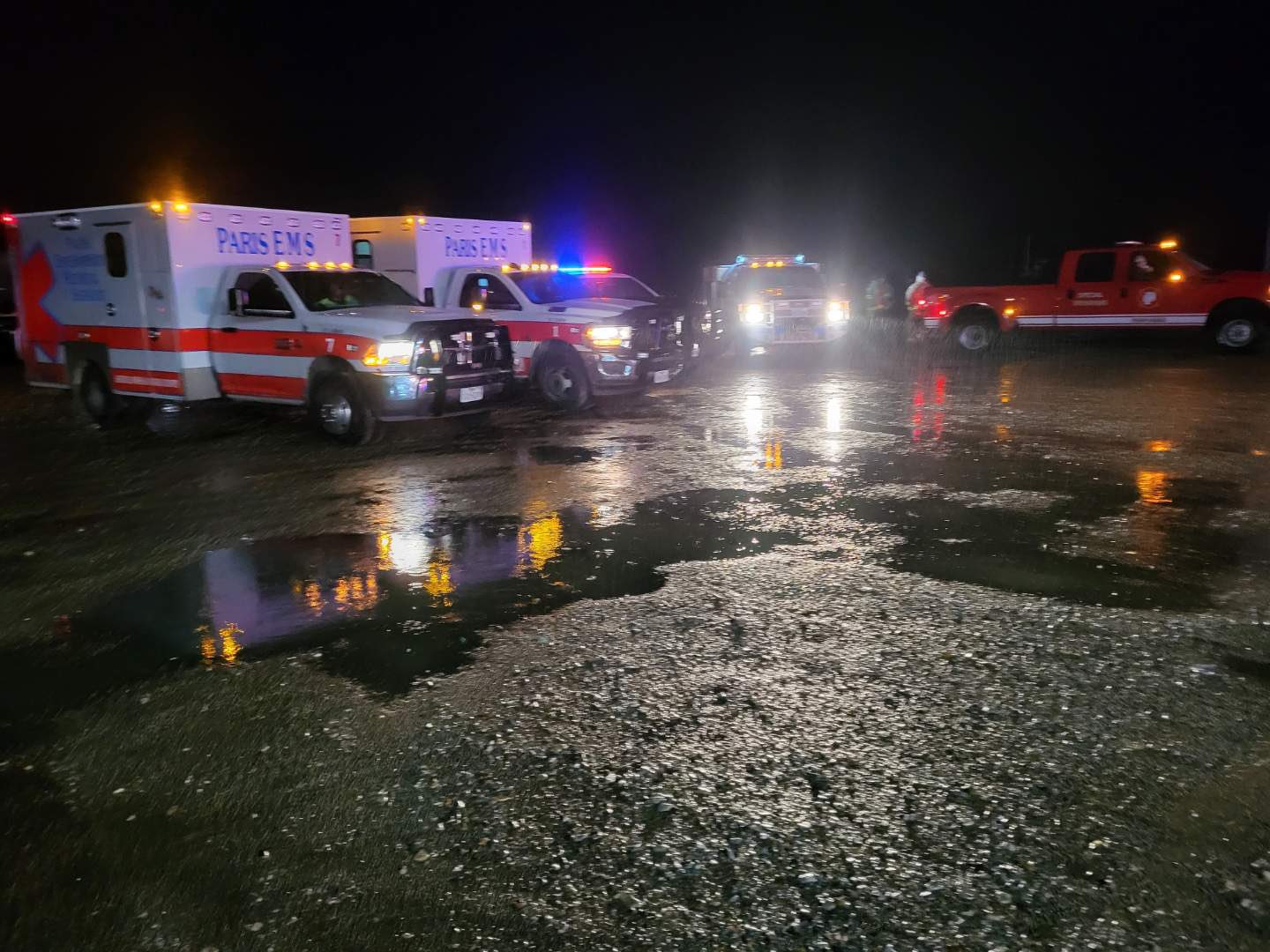 Ambulance At Night In Driveway