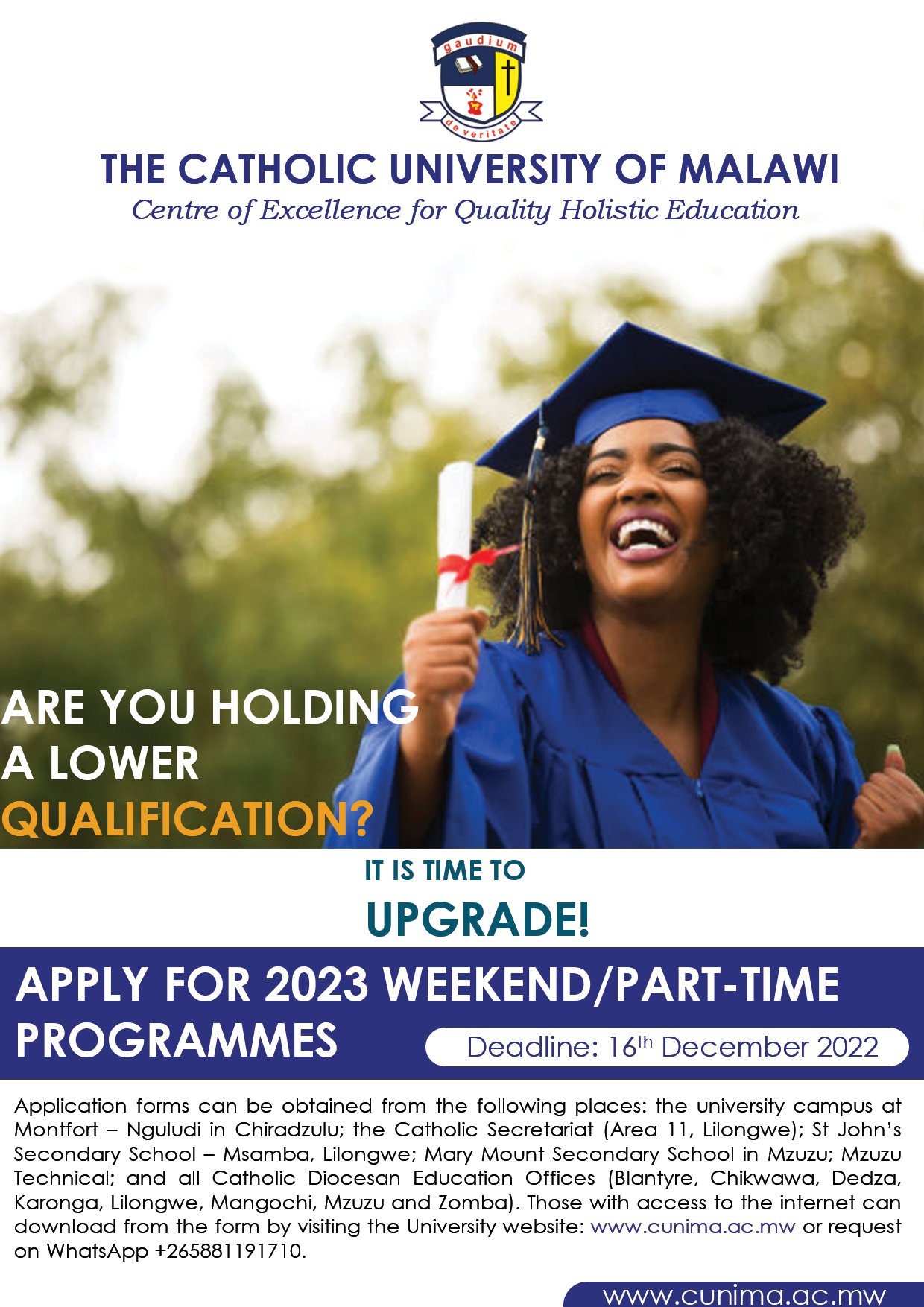 The Catholic University of Malawi on Twitter: "Apply for 2023 Weekend/Part-time Programmes https ...