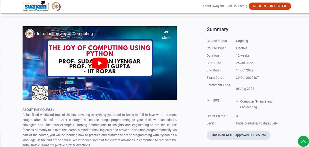 IIT's offers a lot of free courses every year. They also provide ...