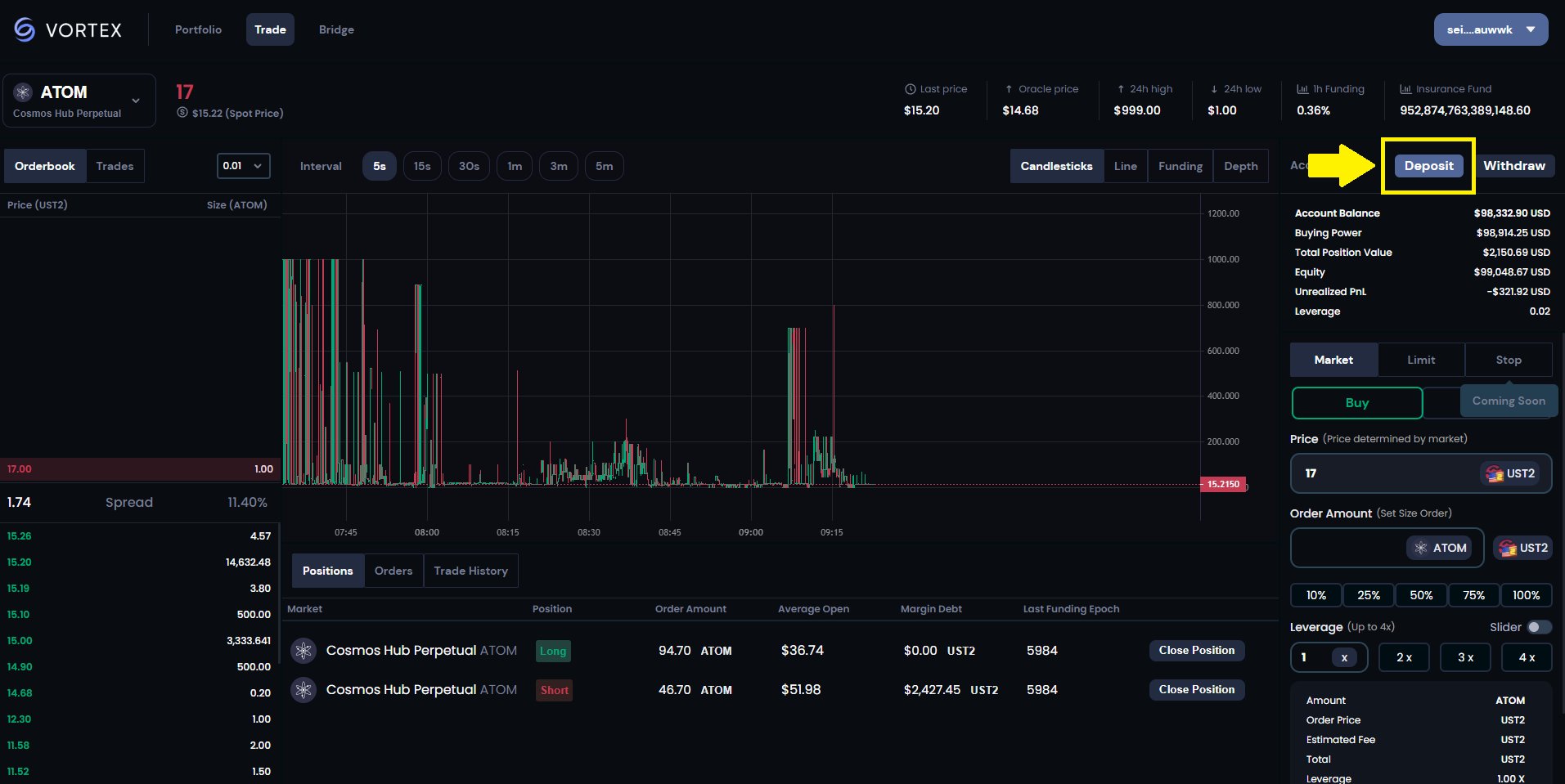 Airdrop Adventure 🧭 on Twitter: "4️⃣ Now we need to make 5 trades on Vortex To be able to trade ...
