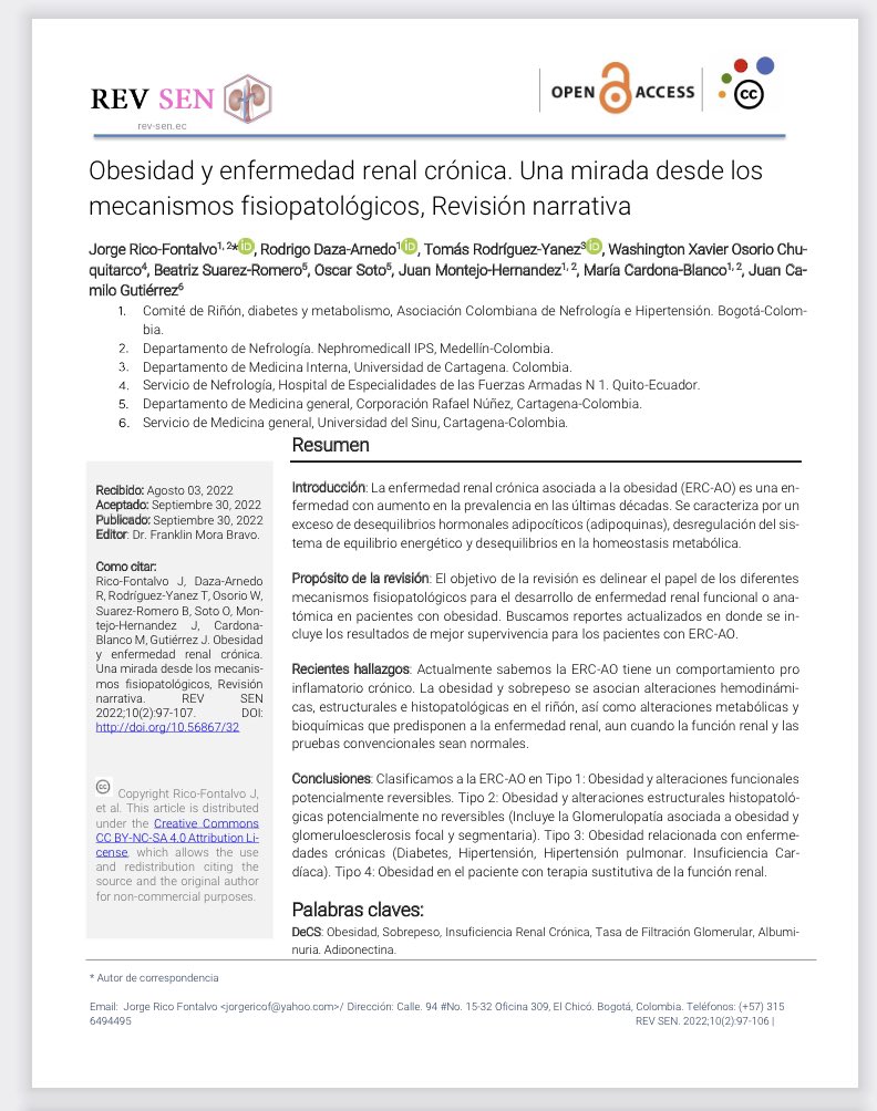 Nefrotoxica on Twitter: "RT @jorgericof: Les comparto muestra publicación sobre Obesidad y ERC ...