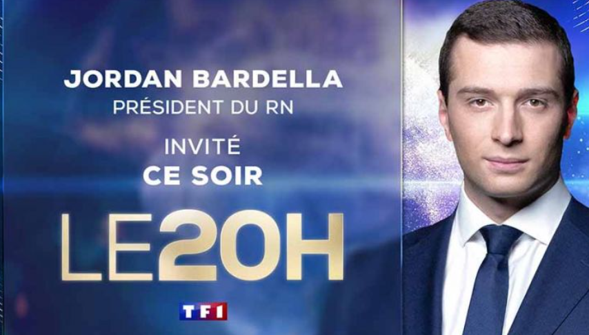 Jordan Bardella qui vient d’être élu président du Rassemblement National avec 85% des voix face ...