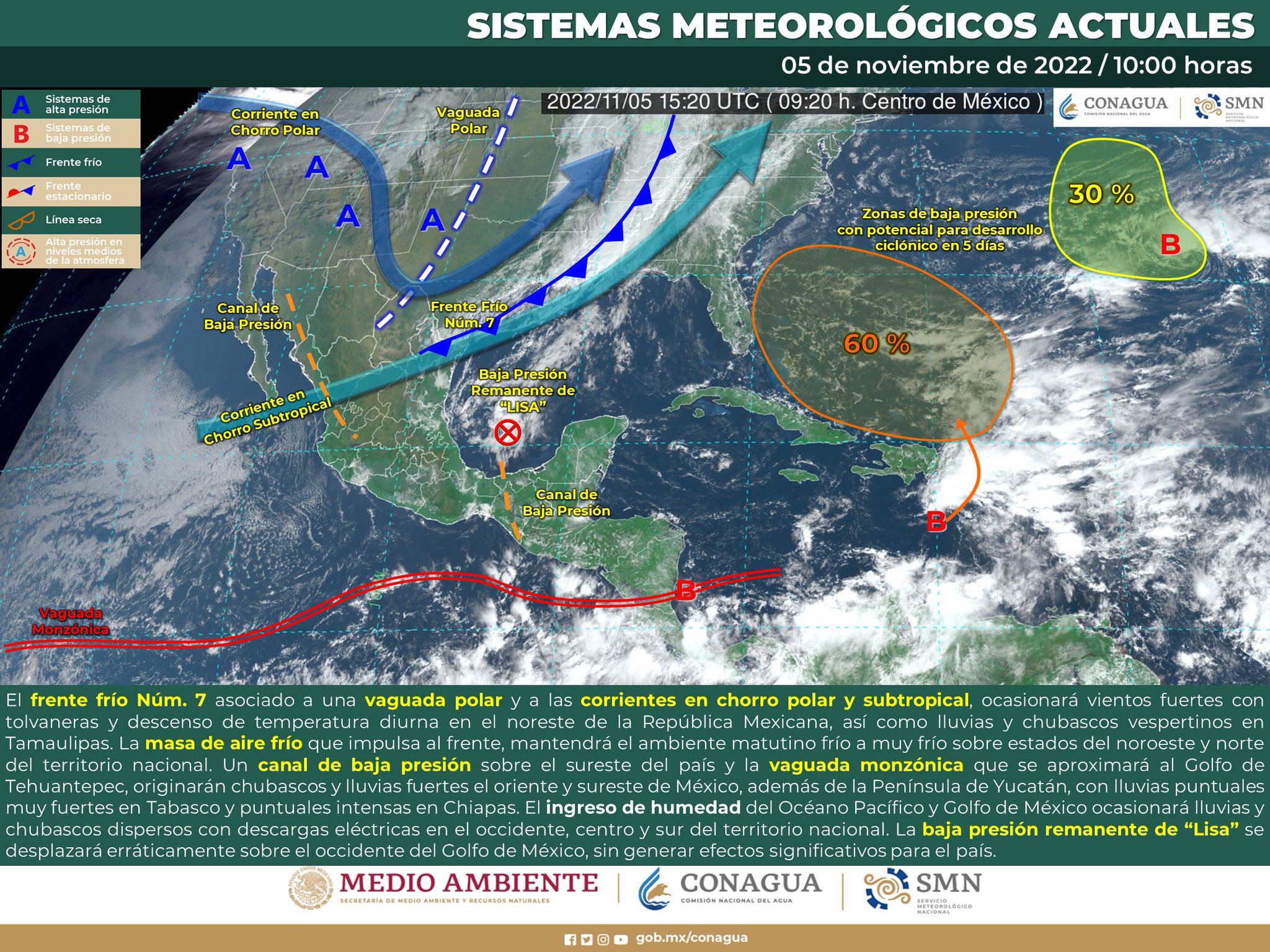 CONAGUA Clima on Twitter: "Imagen interpretada con los sistemas #Meteorológicos que están ...