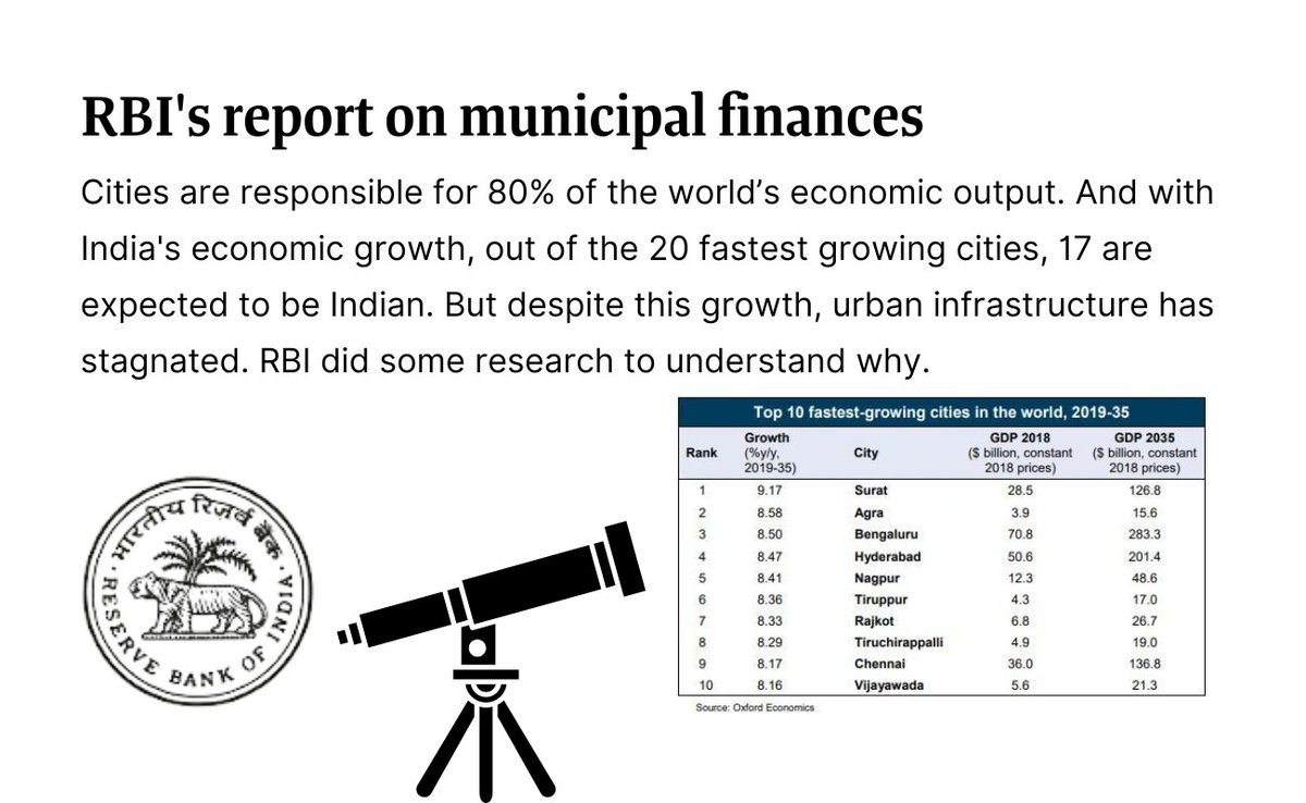 Municipal Corporations in India are struggling. RBI did some research ...