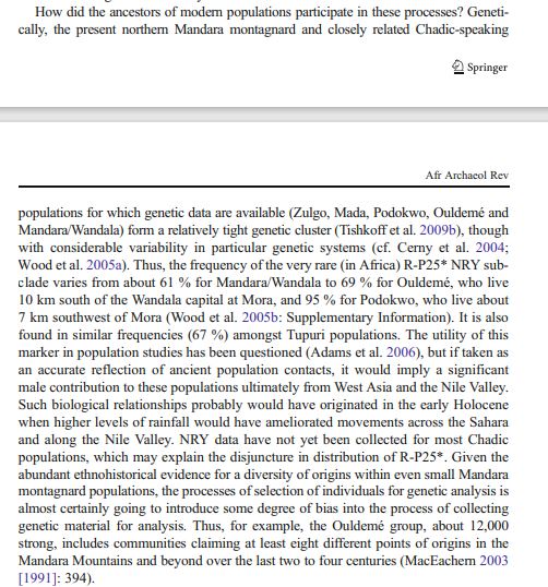 Sadly the regions to the south of Lake Chad aren't well studies ...