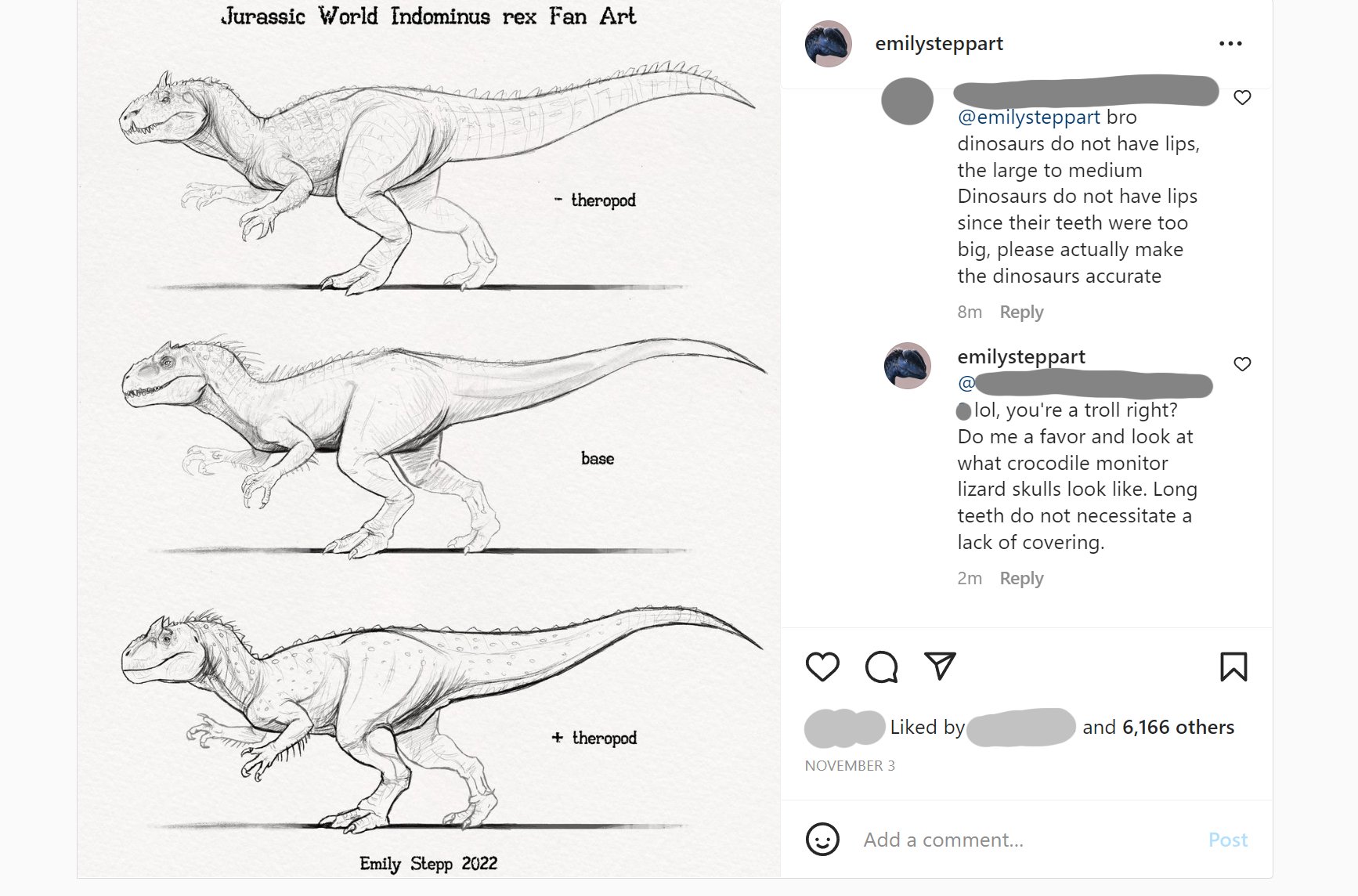 Emily Stepp on Twitter: "The Indominus lip saga continues. I don't specify which theropod DNA I ...