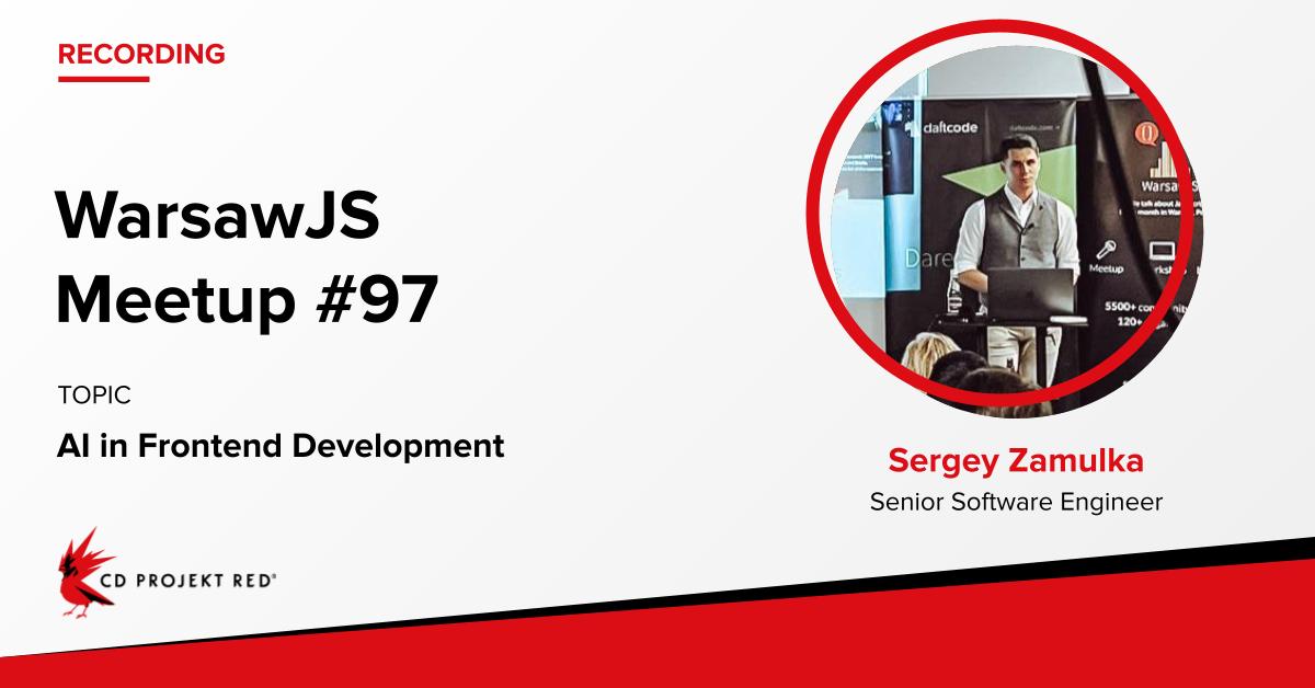 CD PROJEKT RED on Twitter: "Last month, our tech experts connected with the wonderful @WarsawJS ...