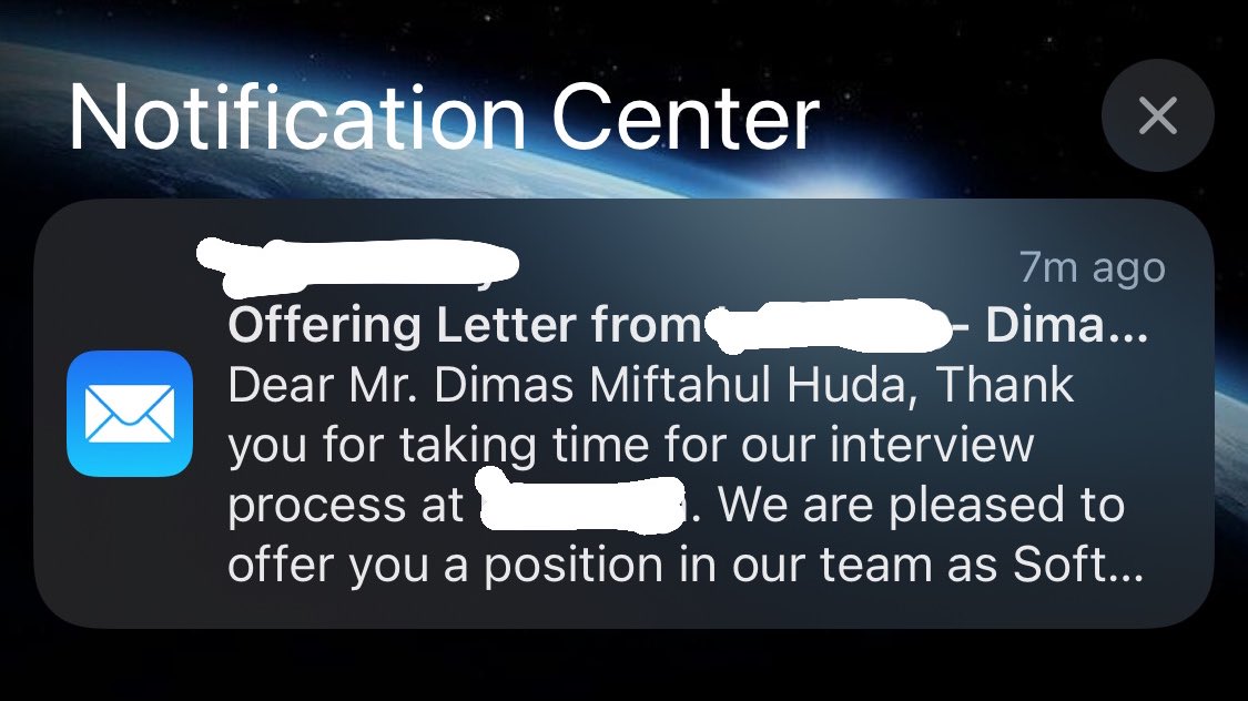 Dimas Miftah on Twitter: "I LITERALLY JUST RECEIVED THE OFFER 🤣🎉 https://t.co/I5EvSOPMfu" / Twitter