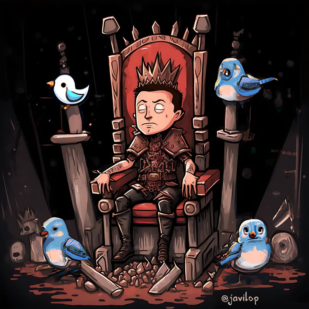 "Elon Musk in his Throne". Midjourney + Dalle2 + Photoshop. - Thread ...