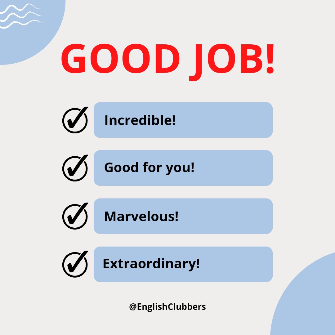 English Clubbers On Twitter Other Ways To Say good Job english-clubbers-on-twitter-other-ways-to-say-good-job