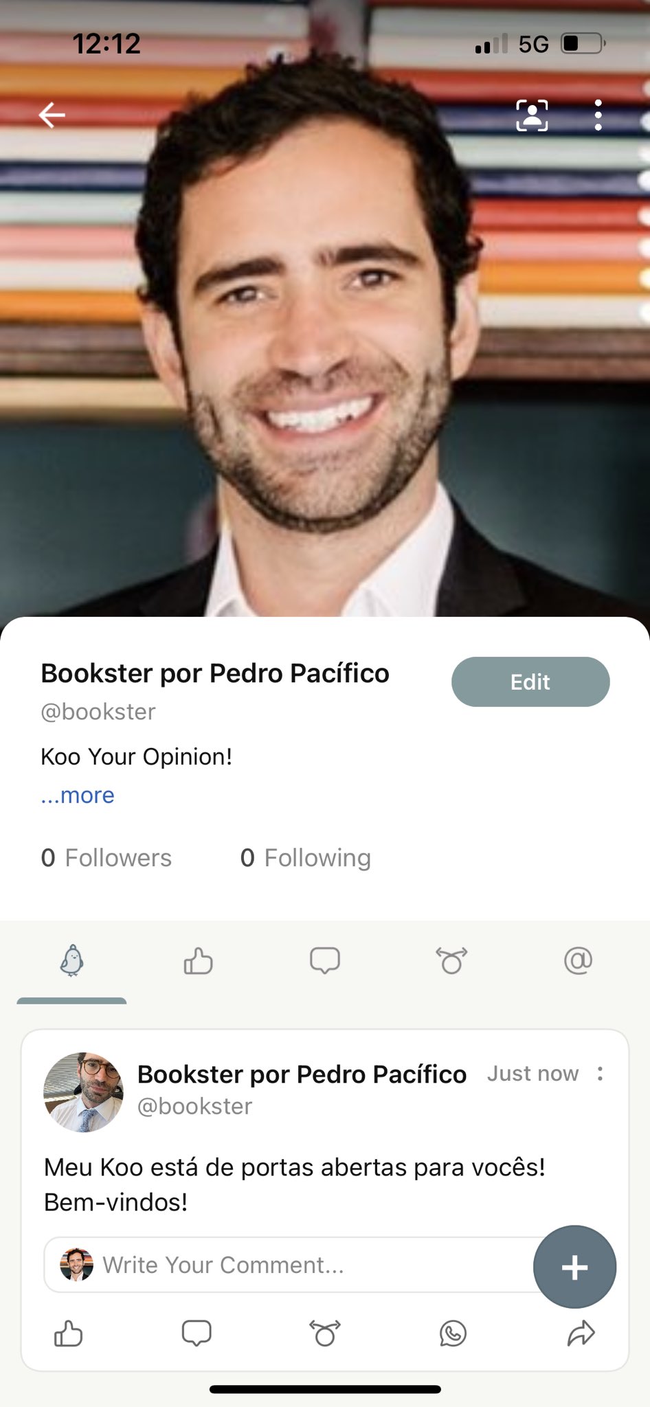 Bookster - influenciador literário! on Twitter: "Meu Koo está de portas abertas! https://t.co ...