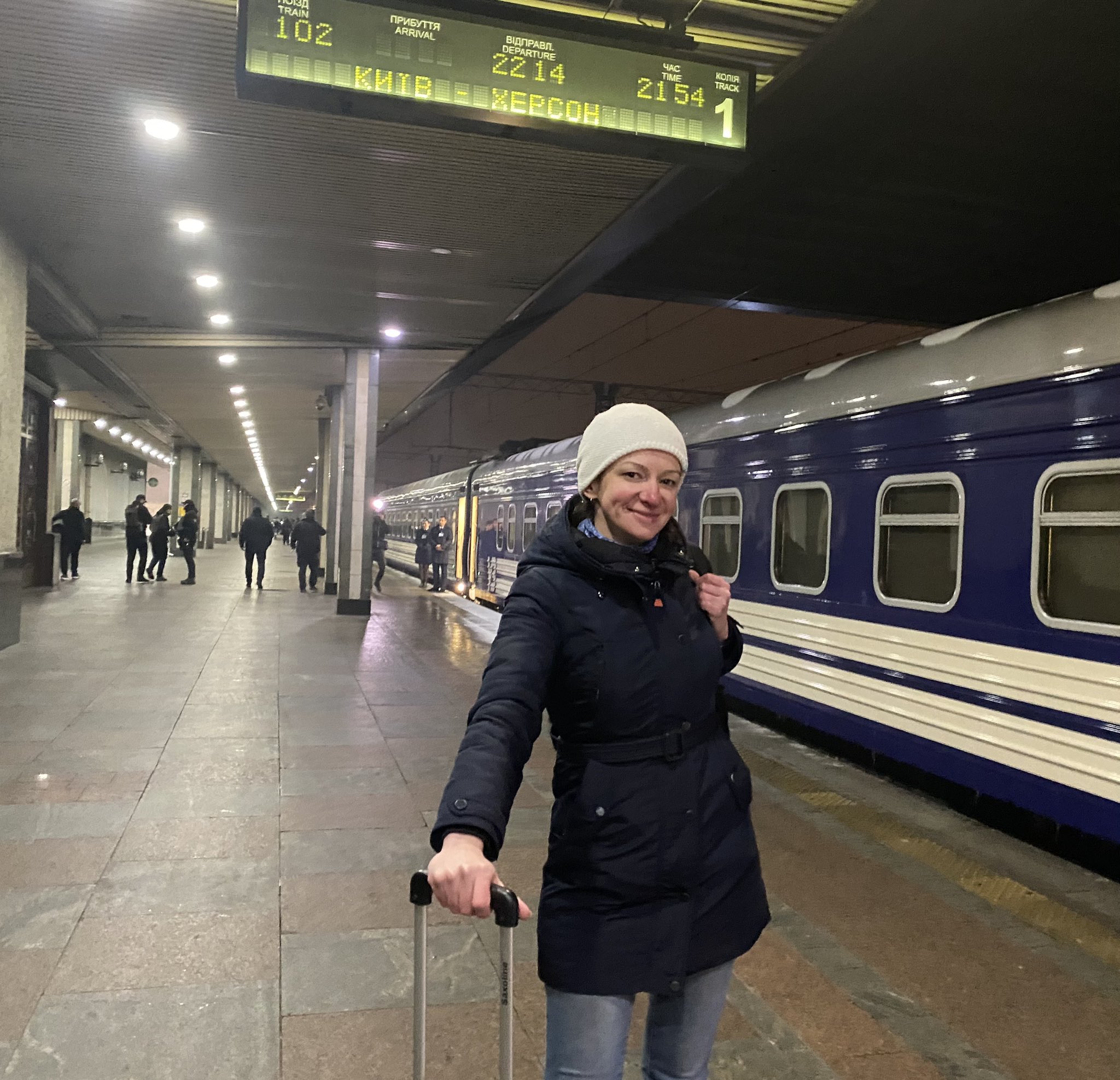 Kristina Berdynskykh on Twitter: "The first train Kyiv-Kherson since 24th February! Very very ...