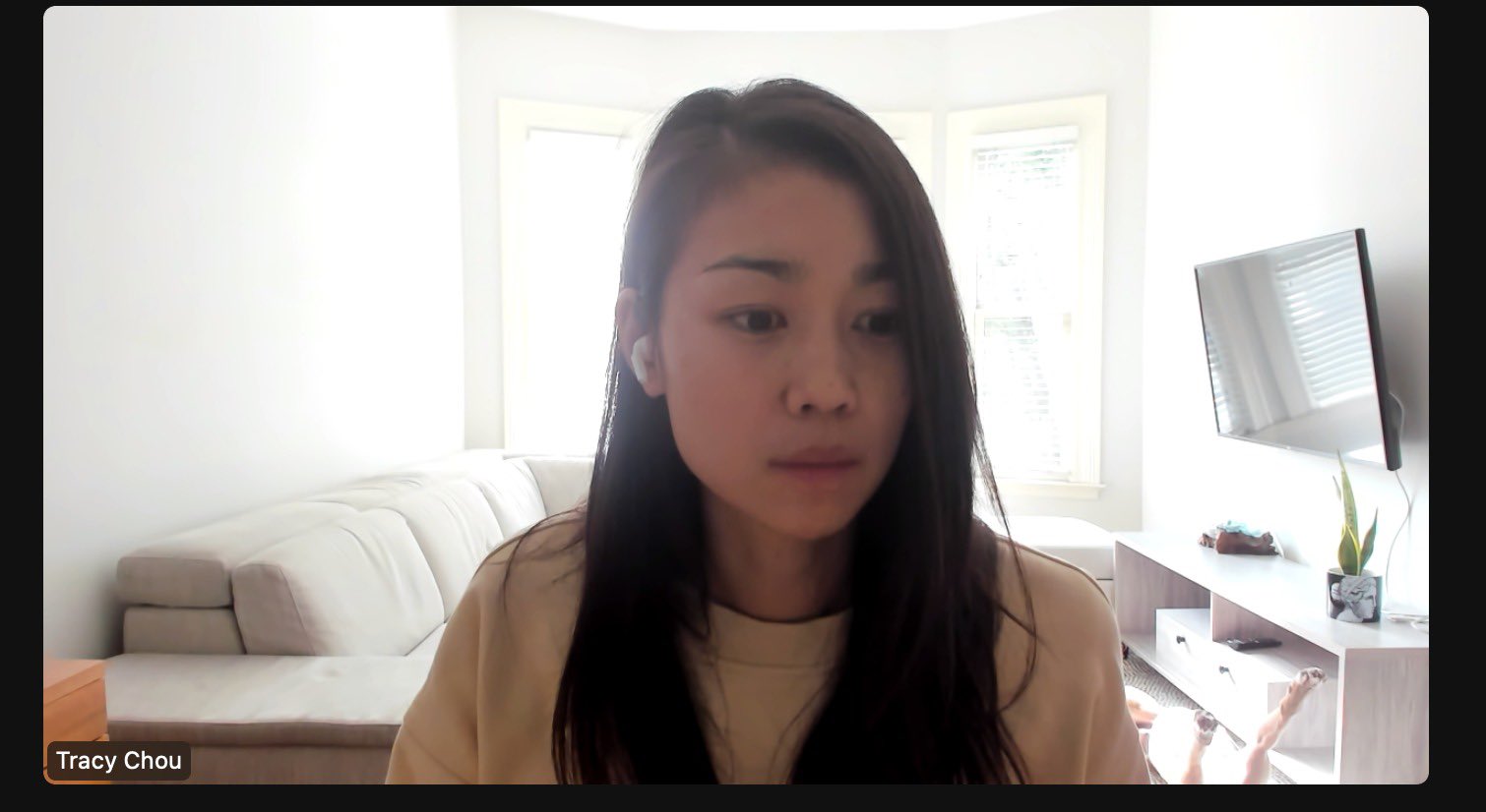Tracy Chou 🌻 on Twitter: "i was doing an interview on zoom yesterday and someone decided to make ...