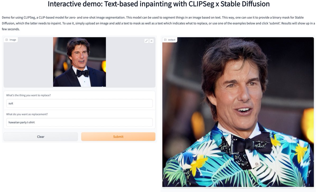 Niels Rogge on Twitter: "One example application of CLIPSeg is "text-based inpainting" with ...