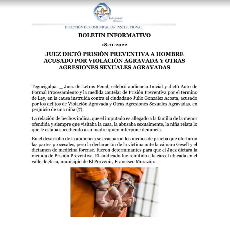 Poder Judicial Hn On Twitter Juzgadopenal De La Cuidad De