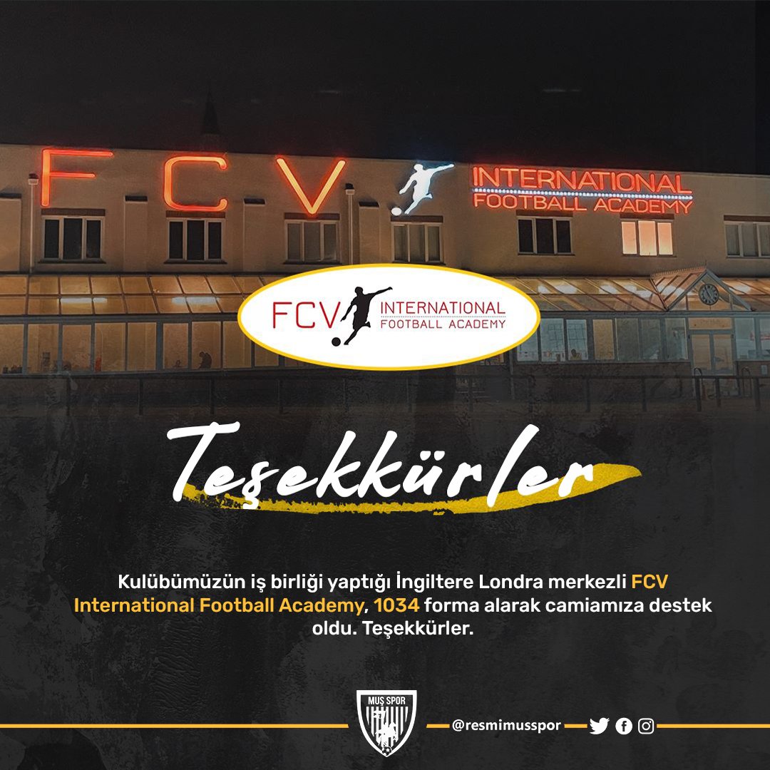 Muşspor on Twitter: "💛🤍 Kulübümüzün iş birliği yaptığı İngiltere Londra merkezli FCV ...