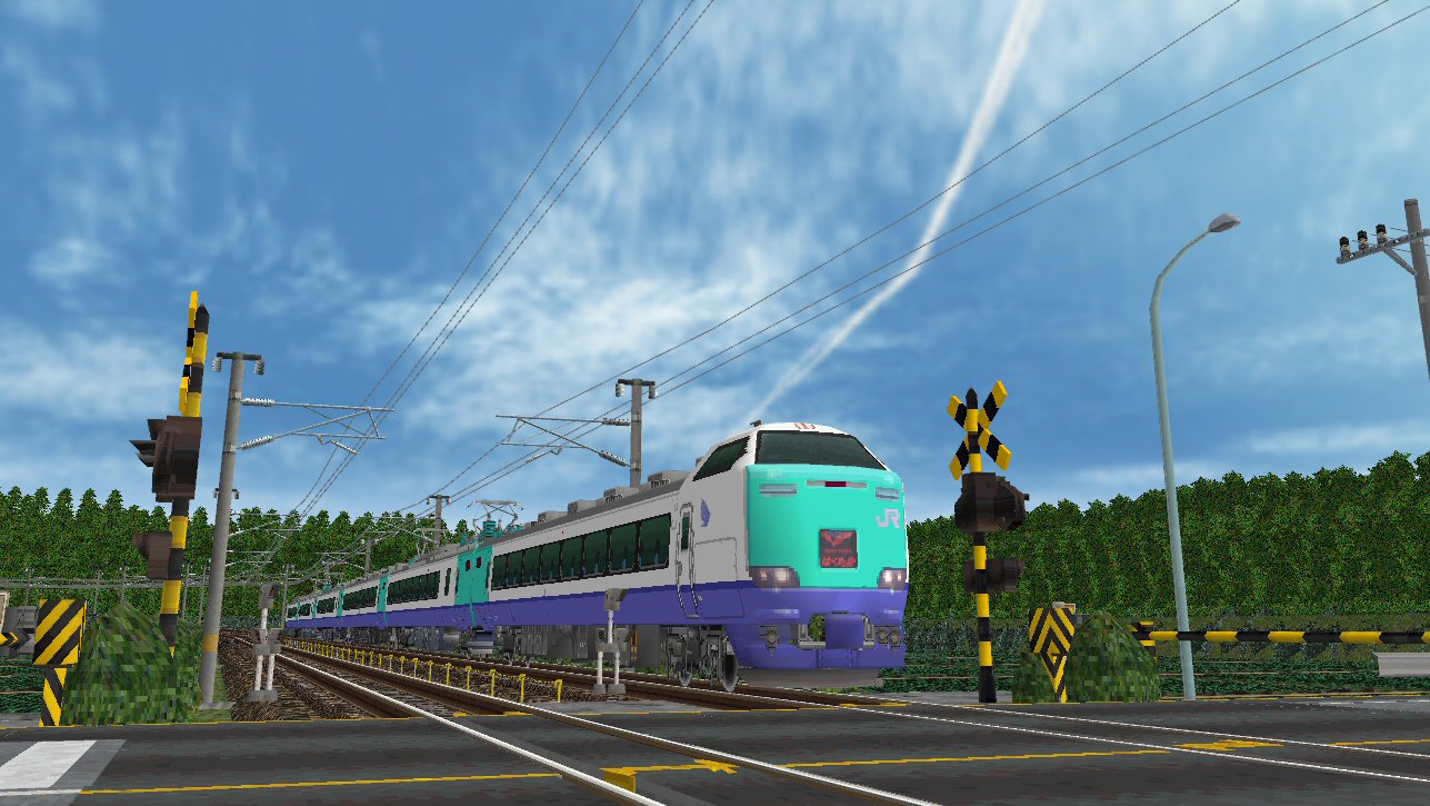 VRM3★ on Twitter: "今度は、485系3000番台の踏切通過シーンから 歪みが少ないか 障害物検知装置の斜め配置に 拘りがあるのだが そこまで 誰も見ないか https://t ...