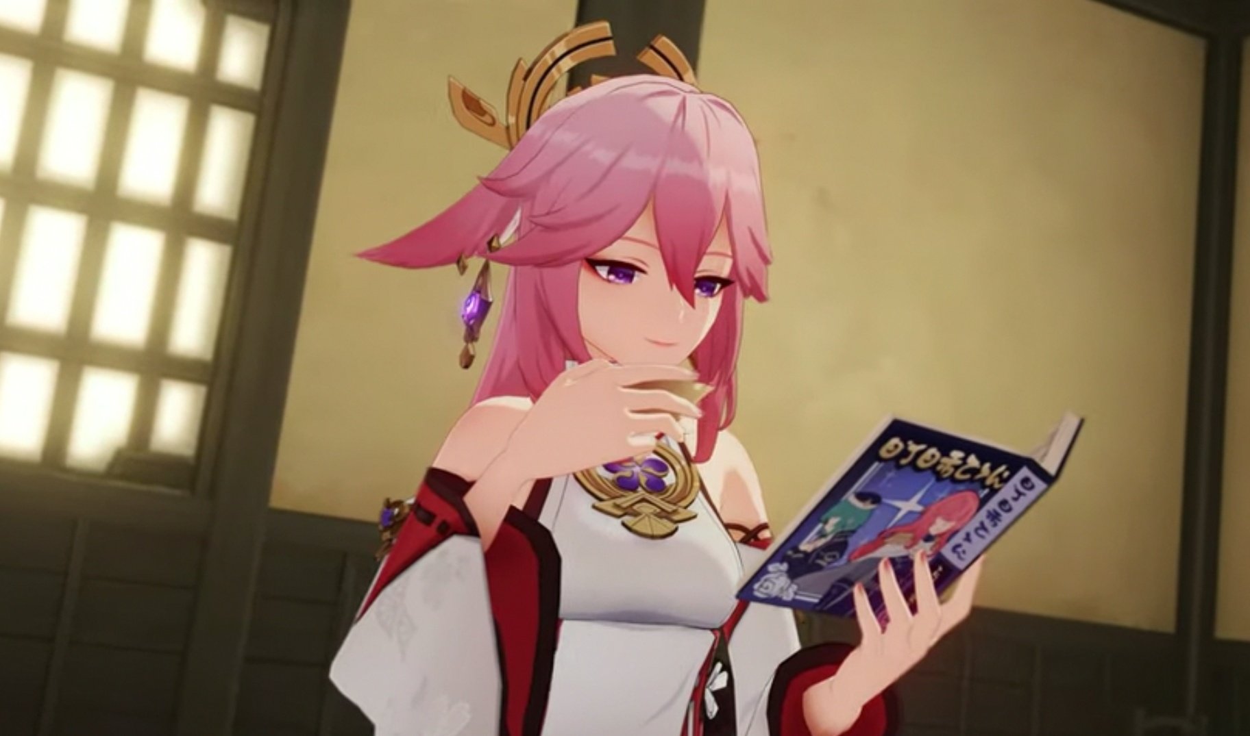 Mikan MCS2022 On Twitter yae Miko Is Reading Xingqiu s Book mikan-mcs2022-on-twitter-yae-miko-is-reading-xingqiu-s-book