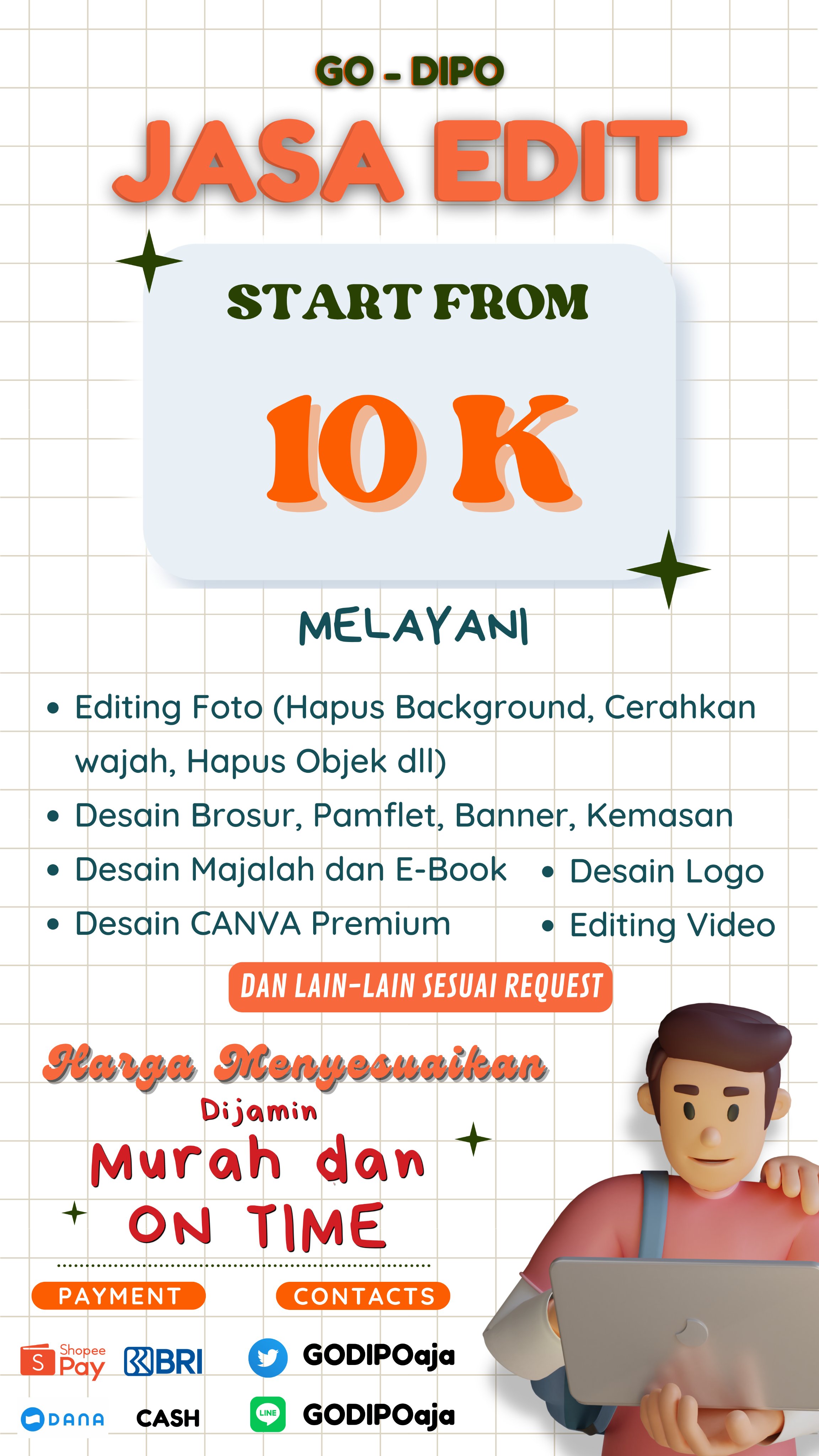 GO-DIPO (Anjem, Joki, Jasa Editing, Jual Masker) (@GODIPOaja) / Twitter