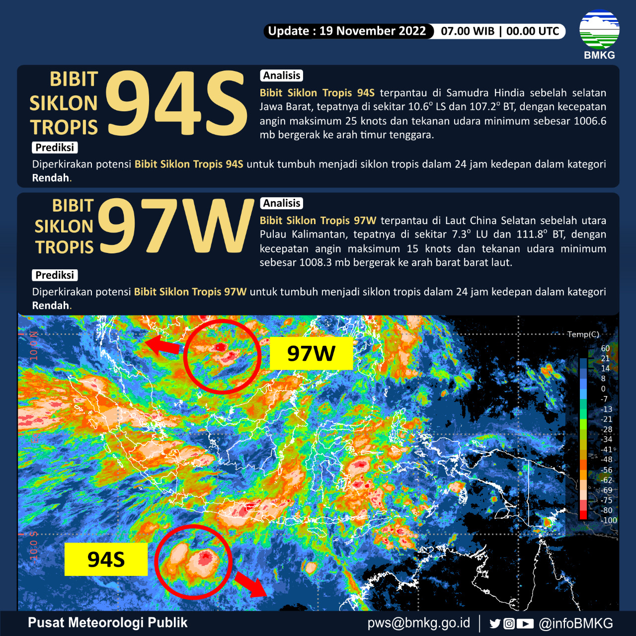 BMKG on Twitter: "Bibit Siklon Tropis 94S masih terpantau di Samudera Hindia dan Bibit Siklon ...