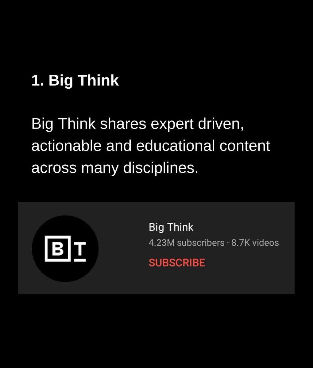 8 YouTube channels that will transform your life & mind: - Thread from ...